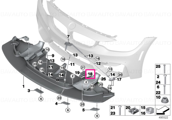 Mount for deformation element left | BavAUTO