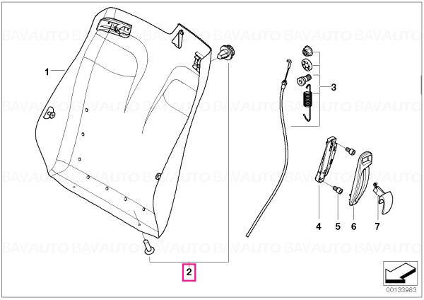 set of fittings for backrest rear panel | BavAUTO